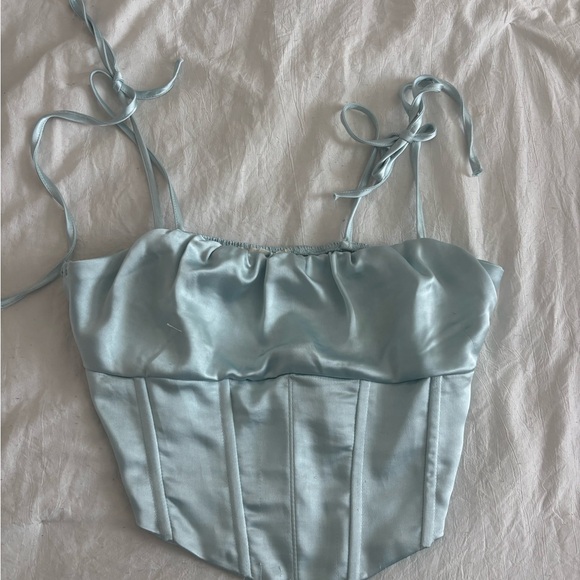 La Hearts | Tops | Elegant Light Blue Corset Top | Poshmark